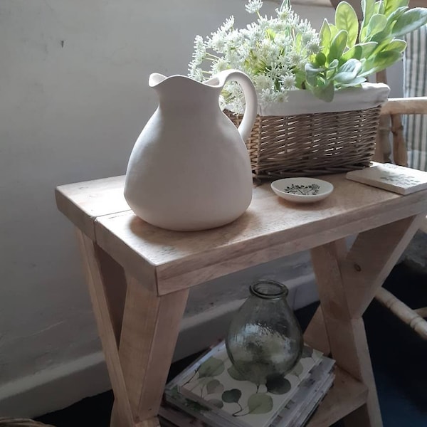 Wooden Milking Stool Rustic Small Bench Made in UK Bathroom Stool ...