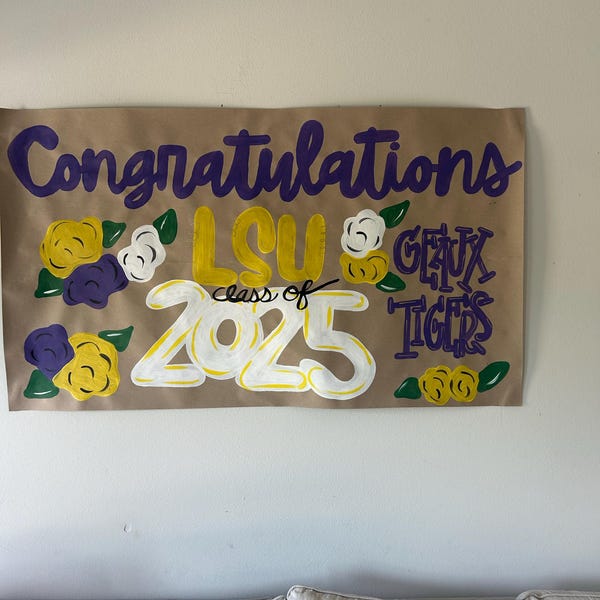 Garden Party, Graduation Party, Graduation Banner, Kraft Paper Banner ...