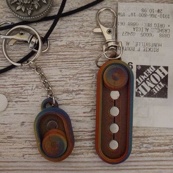 3D Printed Customizable Keychain Magnetic Haptic Slider Fidget Toy ...