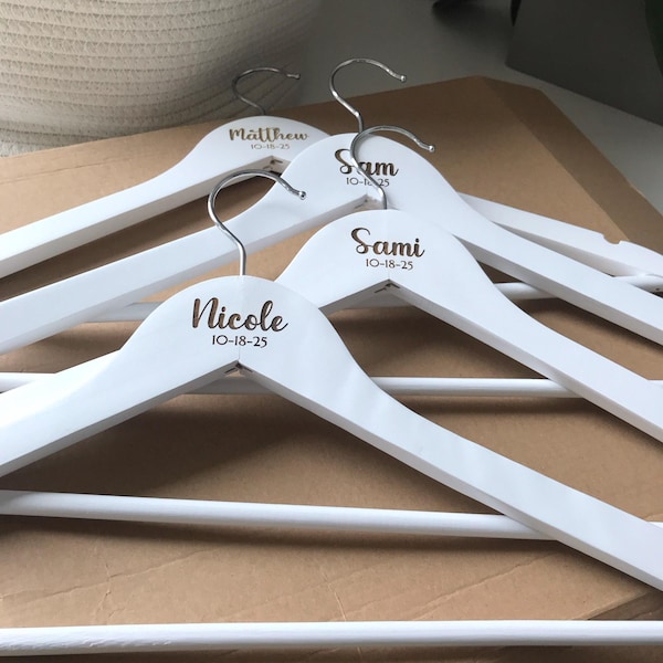 Personalized Bridesmaid Hangers, Wooden Engraved Hanger, Wedding Hanger ...