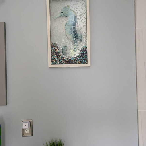 Seahorse Glass Window, Art, Ocean, Beach, Chunky Glass, Outer Banks ...