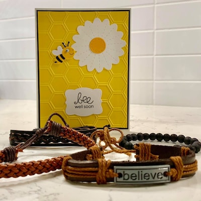 Bee Well Soon Card-get Well Soon Card-handmade Card-bee Card-thinking ...