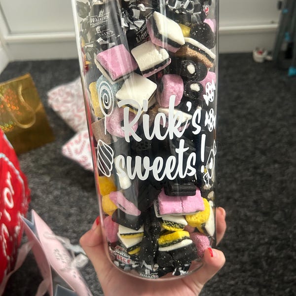 Personalised Sticker - Label - Decal for Sweet Jar - Add Your Own Name ...