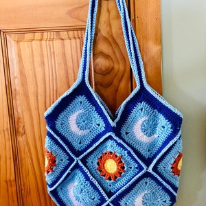 Sun and Moon Tote Bag Crochet PDF PATTERN Intermediate english - Etsy