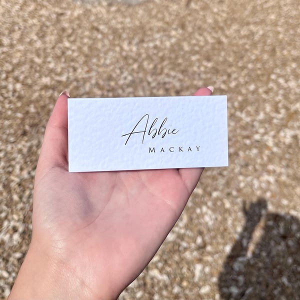 Custom Folded Place Cards With Different Fonts Folded Wedding Seating ...