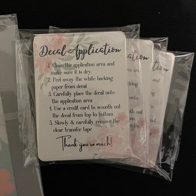 Printed Decal Application Instructions, How to Apply a Decal Cards ...
