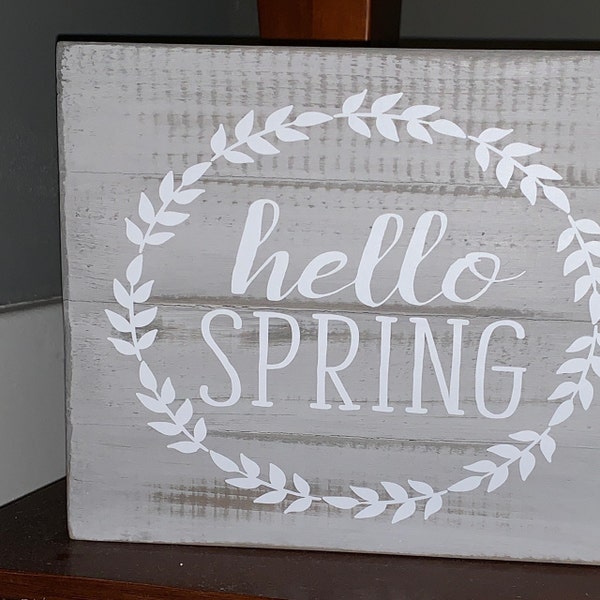 Hello Spring Vinyl Stencil, Easter Stencil, Hello Spring Vinyl Decal ...