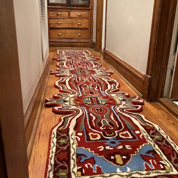 EMERALD GREEN CHEETAH Rug / Aesthetic Carpet / Handtufted Rug/premium ...