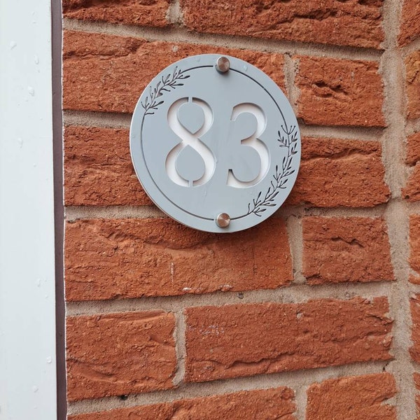 Modern Round Door Number Sign, House Number Plaque - Etsy