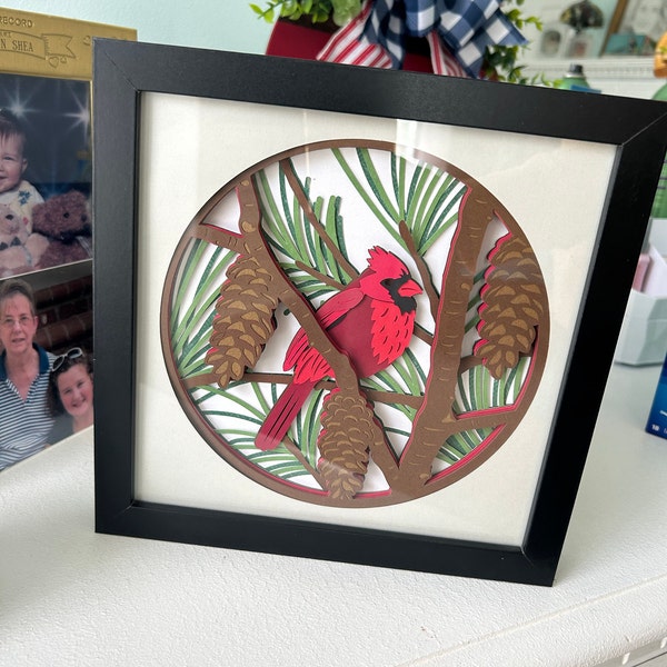 CARDINAL Svg - 3D Christmas Svg - WINTER Shadow Box Svg - for Cricut ...