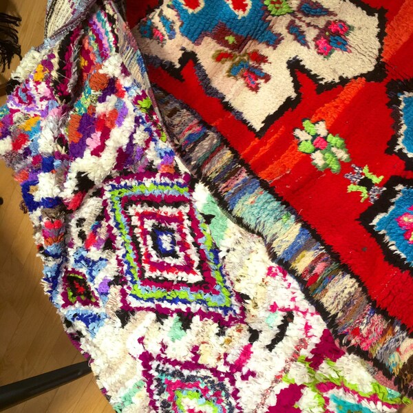 Beautiful Moroccan Handira Blanket in Turquoise/ 9'5'' X 5'9'' Feet ...