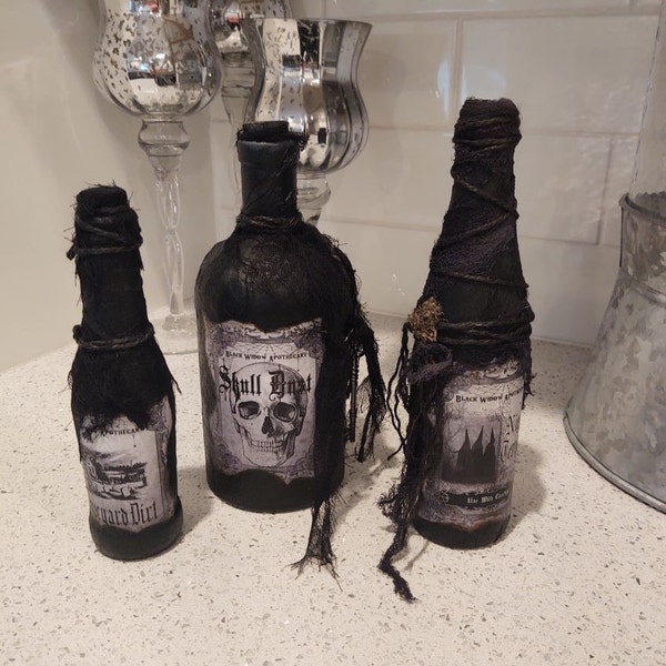 Spooky Potion Bottles, Halloween Home Decor, Halloween Decor, Creepy ...