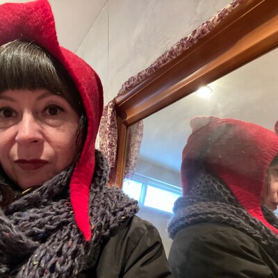 Hat With Human Face, Wearable Art, One of a Kind Design, Felt Baseball ...