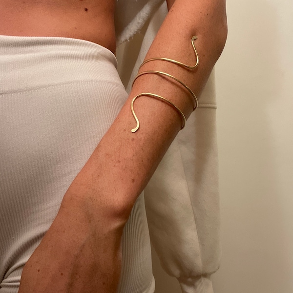 Gold Armlet - Serpent Armlet - UPPER or LOWER ARM Brass Arm Jewelry ...