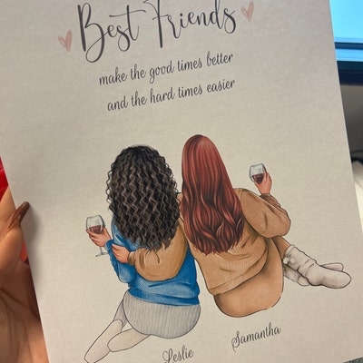 Best Friend Personalized Print, Custom Friend Prints, Best Friends Gift ...