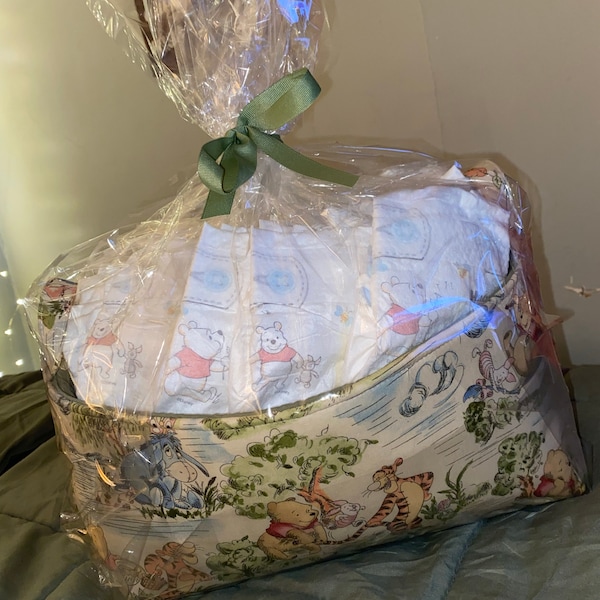 Winnie the Pooh Eeyore Tigger in the Park Toile Fabric - Long Diaper ...