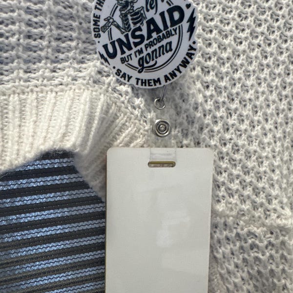 Too Much Panic Not Enough Disco - Badge Reel - Funny Badge Reel - Badge Clip - Badge Pull ...