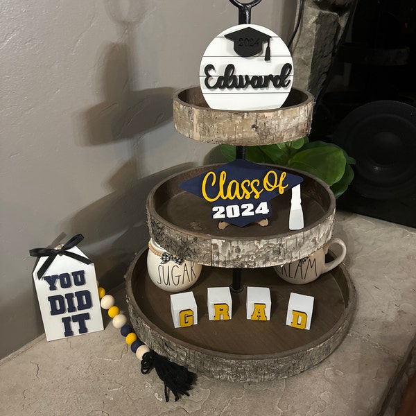 Graduation Tier Tray Graduation Party Decorations Class of 2025 Wood ...