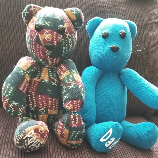 Small Teddy Bear/memory Bear/handmade Bear/memory of Loved One/keepsake ...