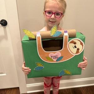 Sloth Printable Box Kit DIY Valentine Box Decor Kit for Valentine's Day ...