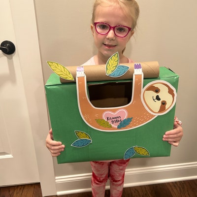 Sloth Printable Box Kit DIY Valentine Box Decor Kit for Valentine's Day ...