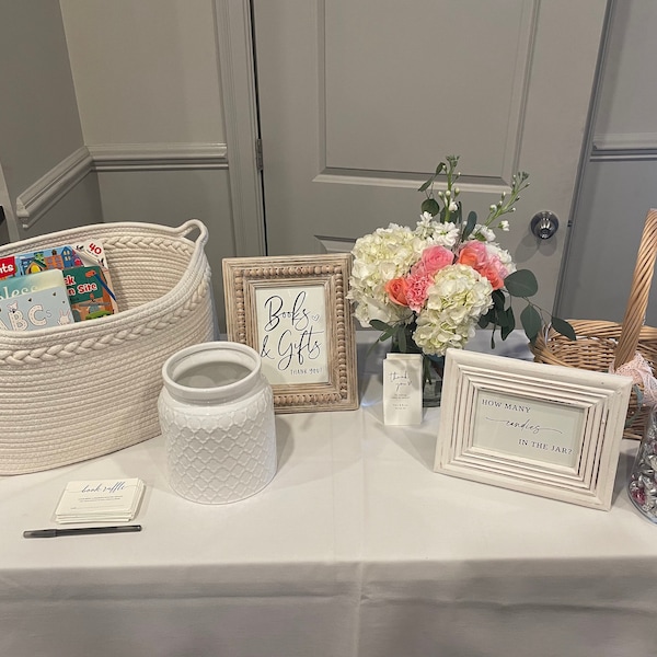 Books and Gifts Baby Shower Sign - Books for Baby - Gift Station Sign ...