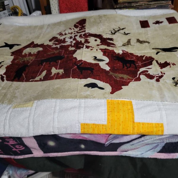 Canada Map 43"x23", Northcott Stonehenge Fabric, RARE Discontinued ...