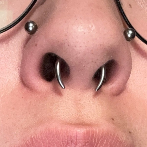 Steel Septum Stretching Kit Choose 3 Sizes Pincher Taper Horseshoe Nose ...