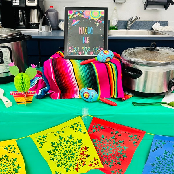 Mexican Colorful Serapes Runner for Chair Cover, Decor, Party, Fiesta ...