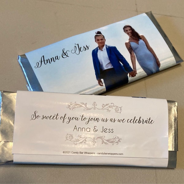 Large Photo Wedding Candy Bar Wrappers - Personalized Photo Wedding ...