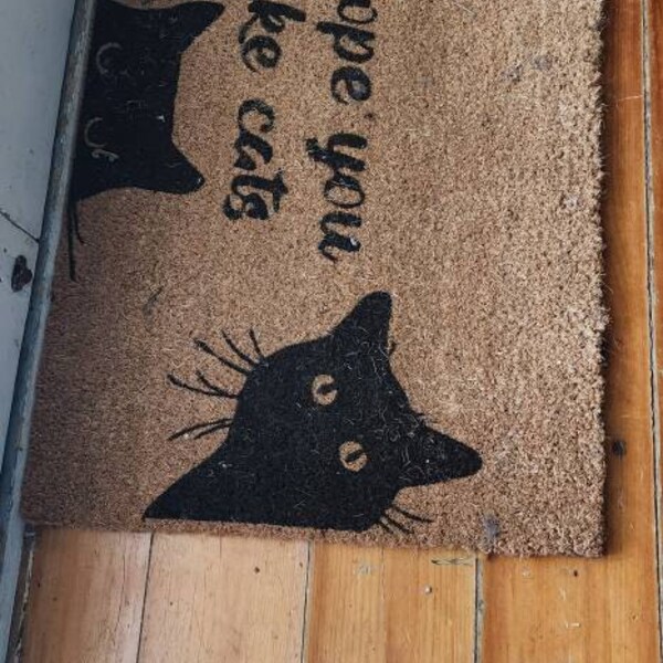 Hope You Like Cats Doormat Cat Door Mat Cat Welcome Mat Cat Gift Funny ...