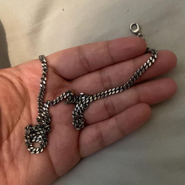 Gothic Chain Skeleton Chain Skull Chain Bone Neckalce 925 Sterling ...