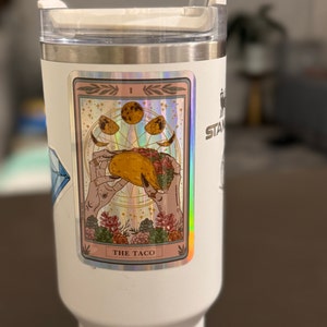 The Cheese Fries Tarot Card Holographic Sticker, Fries Tarot Card ...