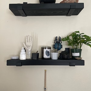 Custom Size Floating Wooden Shelves With Brackets Hardware Included ...