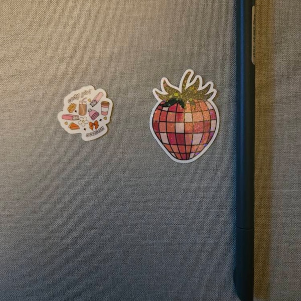 Strawberry Sticker | Holographic Strawberry Disco Ball Sticker | Kindle ...