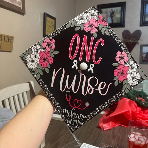 READY TO SHIP "groovy Nurse" Graduation Cap Topper, Nursing Graduation ...