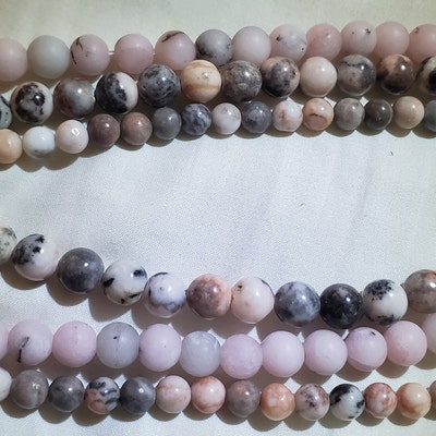 Natural Light Pink Zebra Jasper Beads Grade AAA in Round-full Strand 15 ...