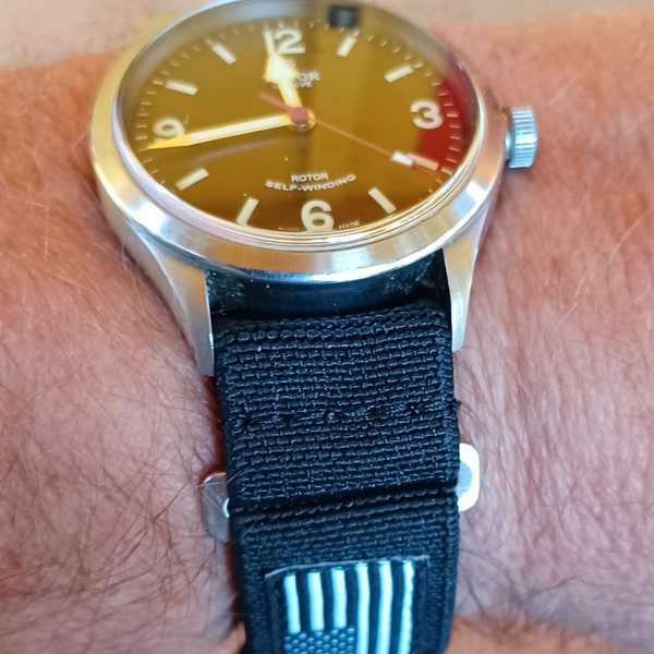 US Military / Marine Nationale Nylon Watch Strap / Stainless Steel ...