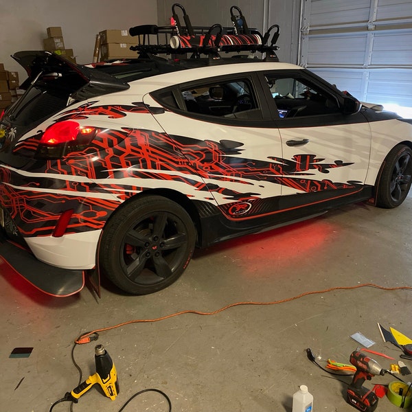 8 Red Burst Race Car Side Wrap Laminated Print Modified Late Model ...