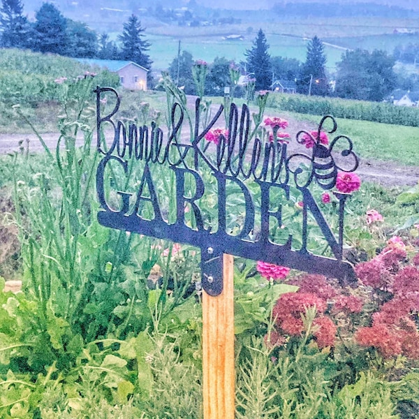 Personalized Garden Sign, Metal Garden Sign, Garden Decor, Metal Garden ...