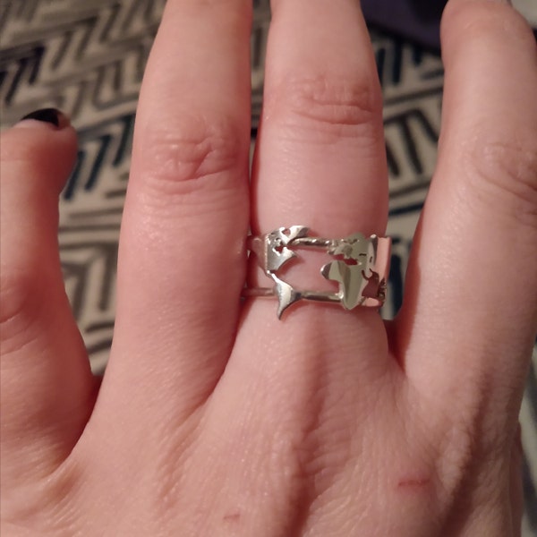 Engagement World Map Ring | Made in New York | Solid 14k Gold - Etsy