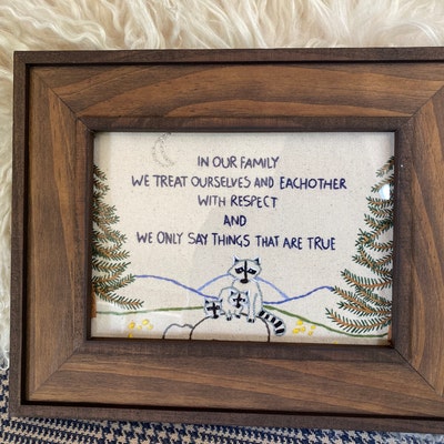 Custom Hand-crafted 5x7 Embroidered Words, Lyrics, Poems Made to Order ...
