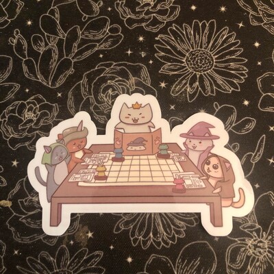Cats Playing Rpg Sticker Rpg Sticker Tabletop Gaming Sticker RPG ...