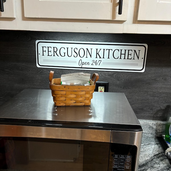 Kitchen Open 24/7 Sign, Personalized Kitchen Name Sign, Custom Gift ...