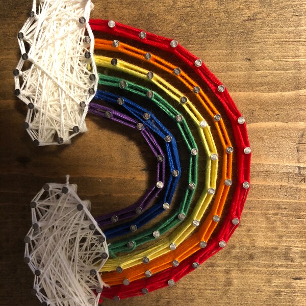 Rainbow String Art, String Art Kit, Diy Rainbow String Art, Diy String ...