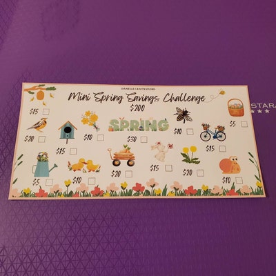 Mini Spring Saving Challenge for A6 Envelopes Cash - Etsy