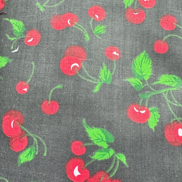 All Over Cherries Poly Cotton Print Fabric, 60" Wide, Non-stretch ...