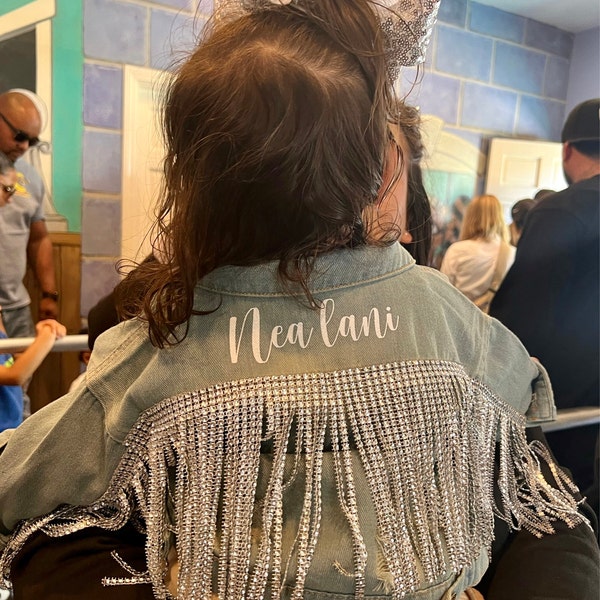 Toddler Rhinestone Fringe Jean Jacket Bling Jacket Stay Wild Child ...