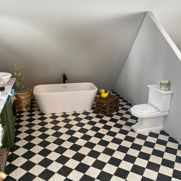 Dollhouse Miniature Toilet Dollhouse Bathroom Mini Toilet Dollhouse ...