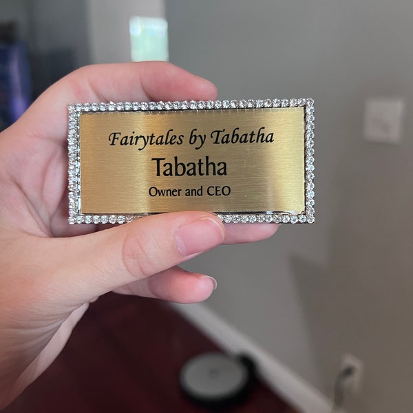 Wearable Magnetic Rhinestone Bling Name Tags. With Your Logo and Names ...